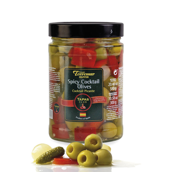 Torremar Spanish Spicy Cocktail Olives 580g Tapas Club – Medineterranean