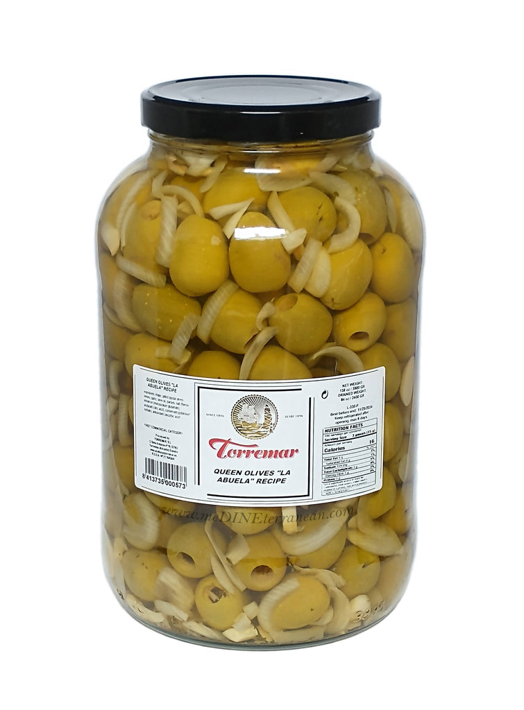 Torremar Pitted Gordal Olives Abuela Recipe 3900g Jar – Medineterranean